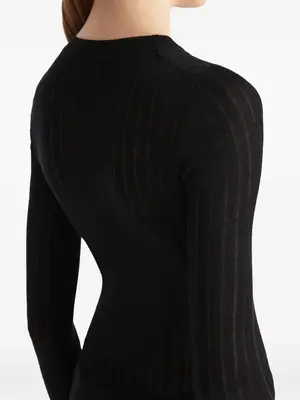 Khaite Elm Ribbed Long-sleeve Top
