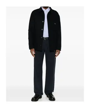 Emporio Armani Long Sleeved Logo Embroidered Jacket