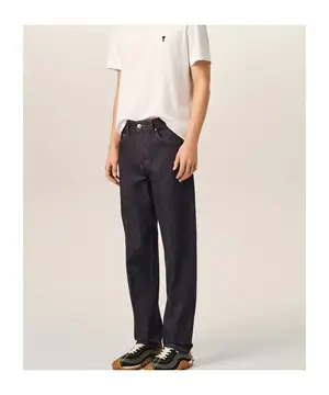 AMI Paris Blue Parisian-fit Cotton Jeans