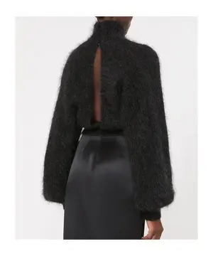 Max Mara Mélange Mohair Yarn Jumper Dark Grey