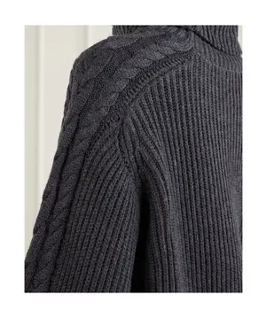 JOSEPH Alodina Ribbed Wool Turtleneck Sweater - Charcoal-grey