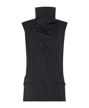 Sportmax Sleeveless Pinstripe Wool Jacket