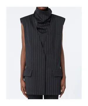 Sportmax Sleeveless Pinstripe Wool Jacket