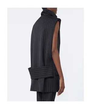 Sportmax Sleeveless Pinstripe Wool Jacket