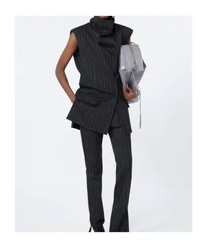 Sportmax Sleeveless Pinstripe Wool Jacket