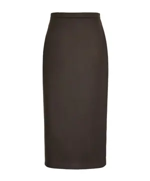 Max Mara Rear Slit Skirt - Dark Brown