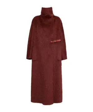 Max Mara Max Mara Mxstempo Funnel-Neck Long Coat Rust