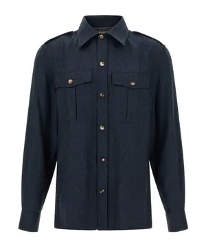 Brunello Cucinelli Long-sleeved Shirt - Blue