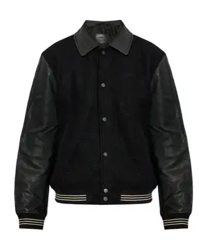 ALLSAINTS Leather Sleeve Varsity Jacket