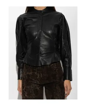 ALLSAINTS Evanna Lace-up Leather Top