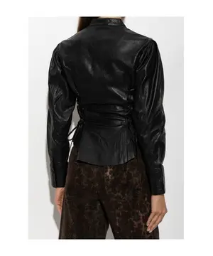 ALLSAINTS Evanna Lace-up Leather Top
