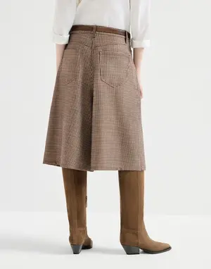 Brunello Cucinelli Monili Houndstooth Wool Shorts - Brown