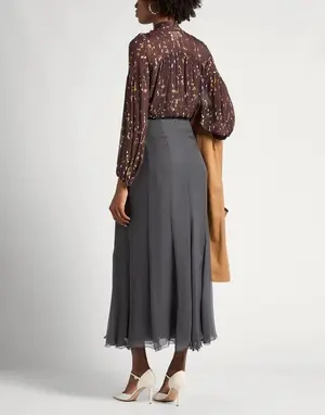 Chloé Solid-color Chiffon Midi Skirt - Gray