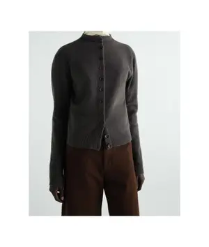 LEMAIRE Reversible Buttoned Sweater In Cashmere - Stone