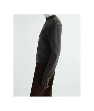 LEMAIRE Reversible Buttoned Sweater In Cashmere - Stone