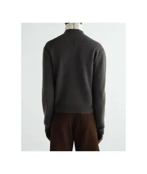 LEMAIRE Reversible Buttoned Sweater In Cashmere - Stone