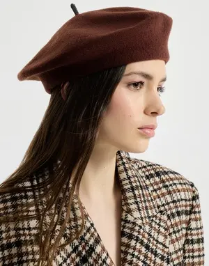 Brunello Cucinelli Wool Beret With Precious Detail