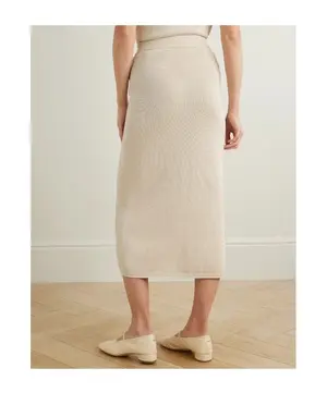 JOSEPH Fine Knit Midi Skirt - Beige
