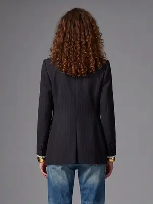 Saint Laurent Double-breasted Striped Jacket