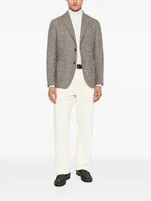 Eleventy Houndstooth-pattern Single-breasted Blazer