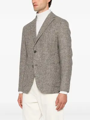 Eleventy Houndstooth-pattern Single-breasted Blazer