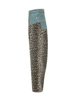 GANNI Printed Corset Wide-leg Jeans