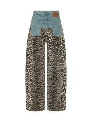 GANNI Printed Corset Wide-leg Jeans