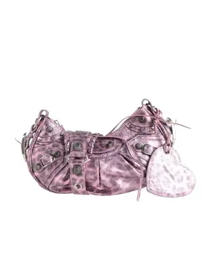 Balenciaga Medium-sized Leopard Print Metal Crossbody Bag - Pink