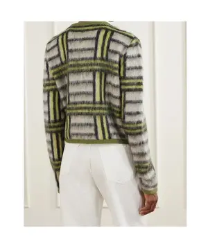 La DoubleJ Check-pattern Button-up Cardigan