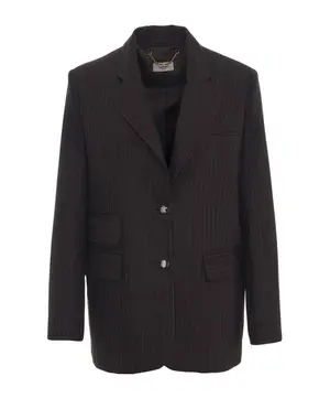 Elisabetta Franchi Striped Single-breasted Jacket