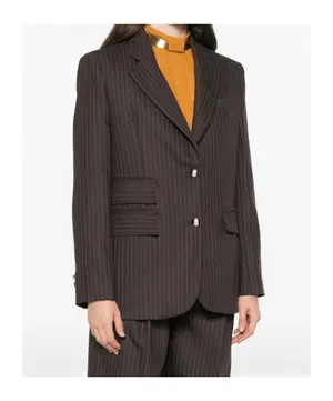 Elisabetta Franchi Striped Single-breasted Jacket