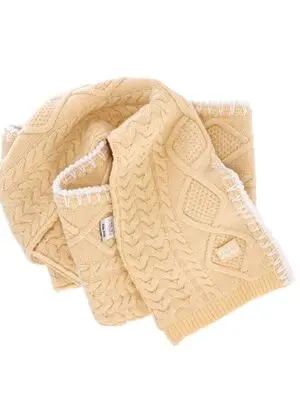Miu Miu Cable-knit Embroidered Scarf