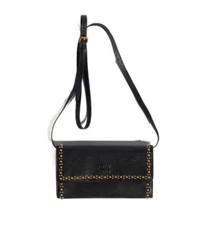 Miu Miu Leather Wallet With Shoulder Strap