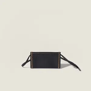 Miu Miu Leather Wallet With Shoulder Strap
