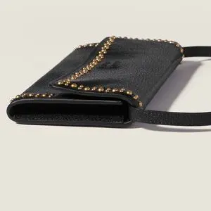 Miu Miu Leather Wallet With Shoulder Strap