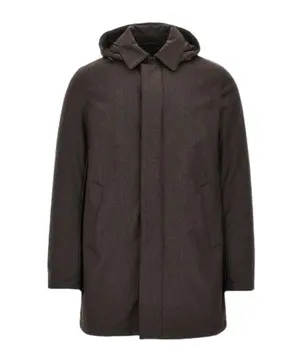 Herno Wool Hooded Single-breasted Coat