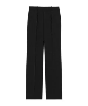 Saint Laurent Pants In Satin-stripe Crepe