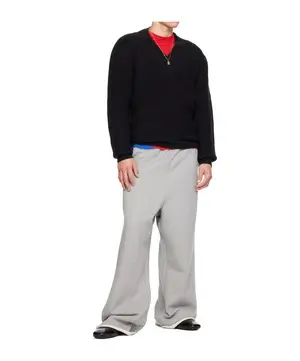 ENTIRE STUDIOS Knitted V-neck Sweater - Black