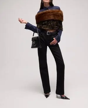 Gucci Shearling Cape - Dark Brown
