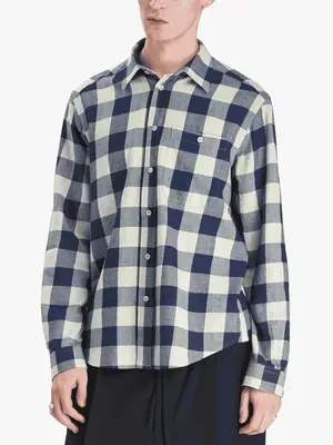 Barena Venezia Gingham Long Sleeve Shirt - Gray