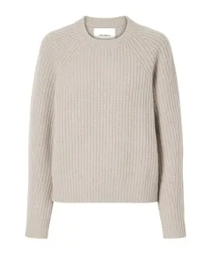 LISA YANG Ribbed Crew Neck Sweater - Beige