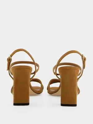 JIMMY CHOO Elsy Block Heel 85 Sandals - Toffee