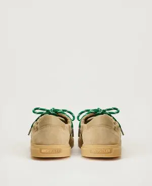 Moncler Round Toe Lace-up Sneakers - Beige