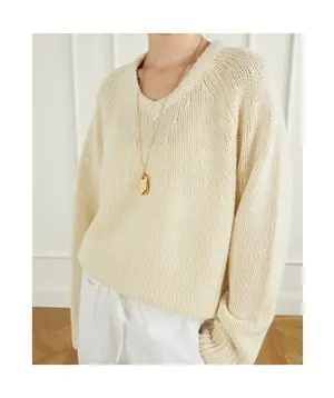 LISA YANG Ribbed V-neck Sweater