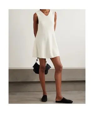 LISA YANG V-neck Mini Dress - Cream