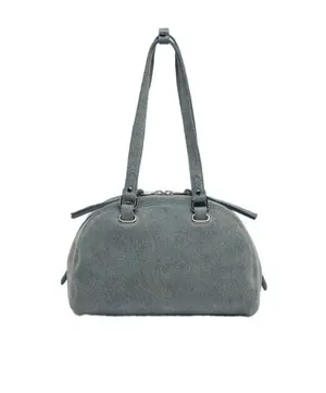 DIESEL® 1dr Dome-shoulder Bag In Denim With Oval D Logo