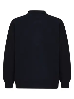 ROBERTO COLLINA Half Zip Polo Sweater - Black