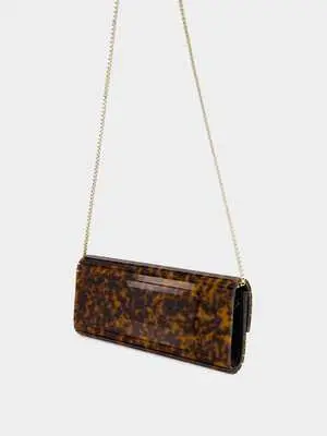 JIMMY CHOO Tortoiseshell-effect Clutch