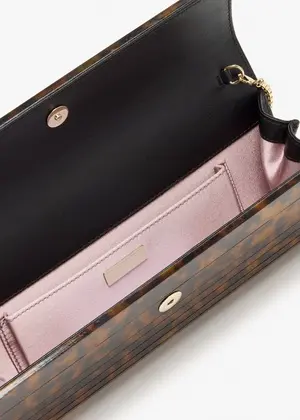 JIMMY CHOO Tortoiseshell-effect Clutch
