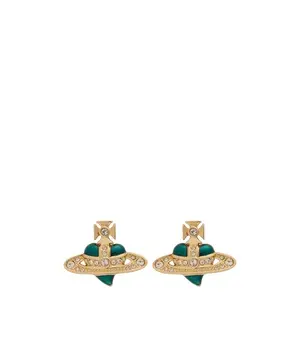 VIVIENNE WESTWOOD Heart-shaped Diamond Stud Earrings - Yellow